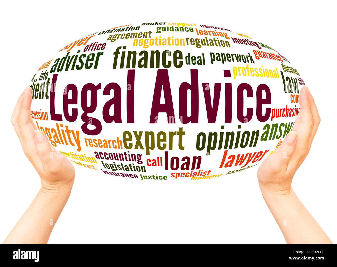 Legal Advice word cloud hand sphere concept on white background Stock ...