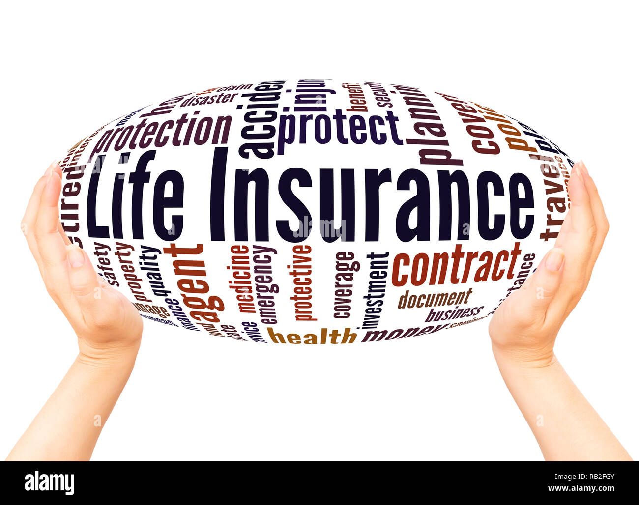 Life insurance word cloud hand sphere concept on white background Stock ...