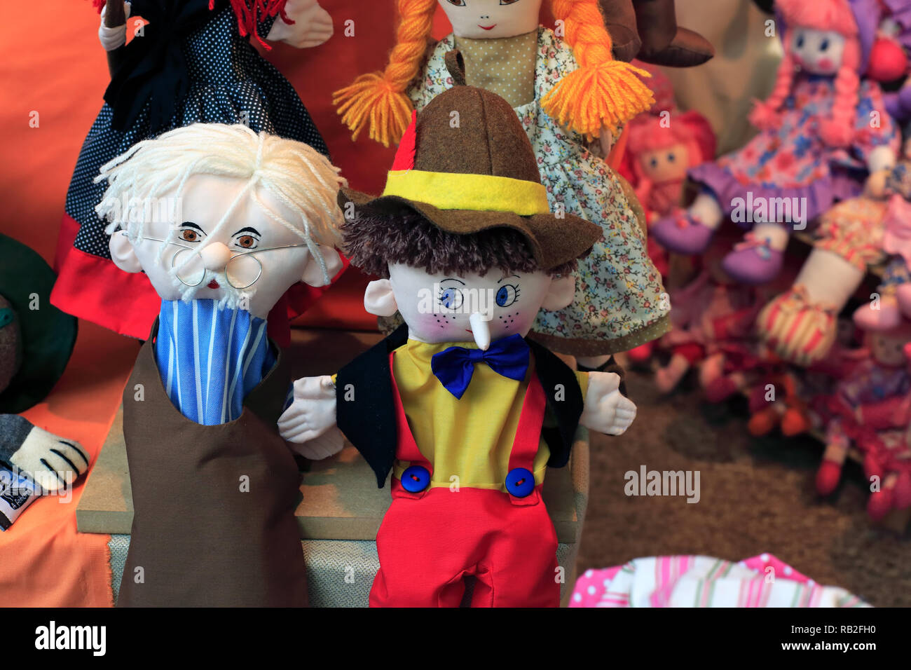 Traditional rag dolls photographed with end of day natural light Stock ...