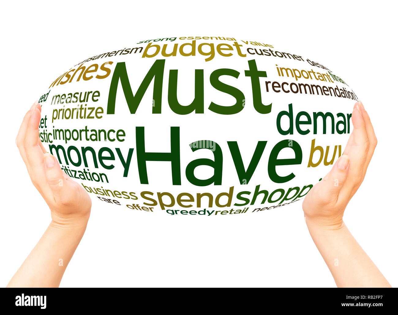 Must Have word cloud hand sphere concept on white background Stock ...