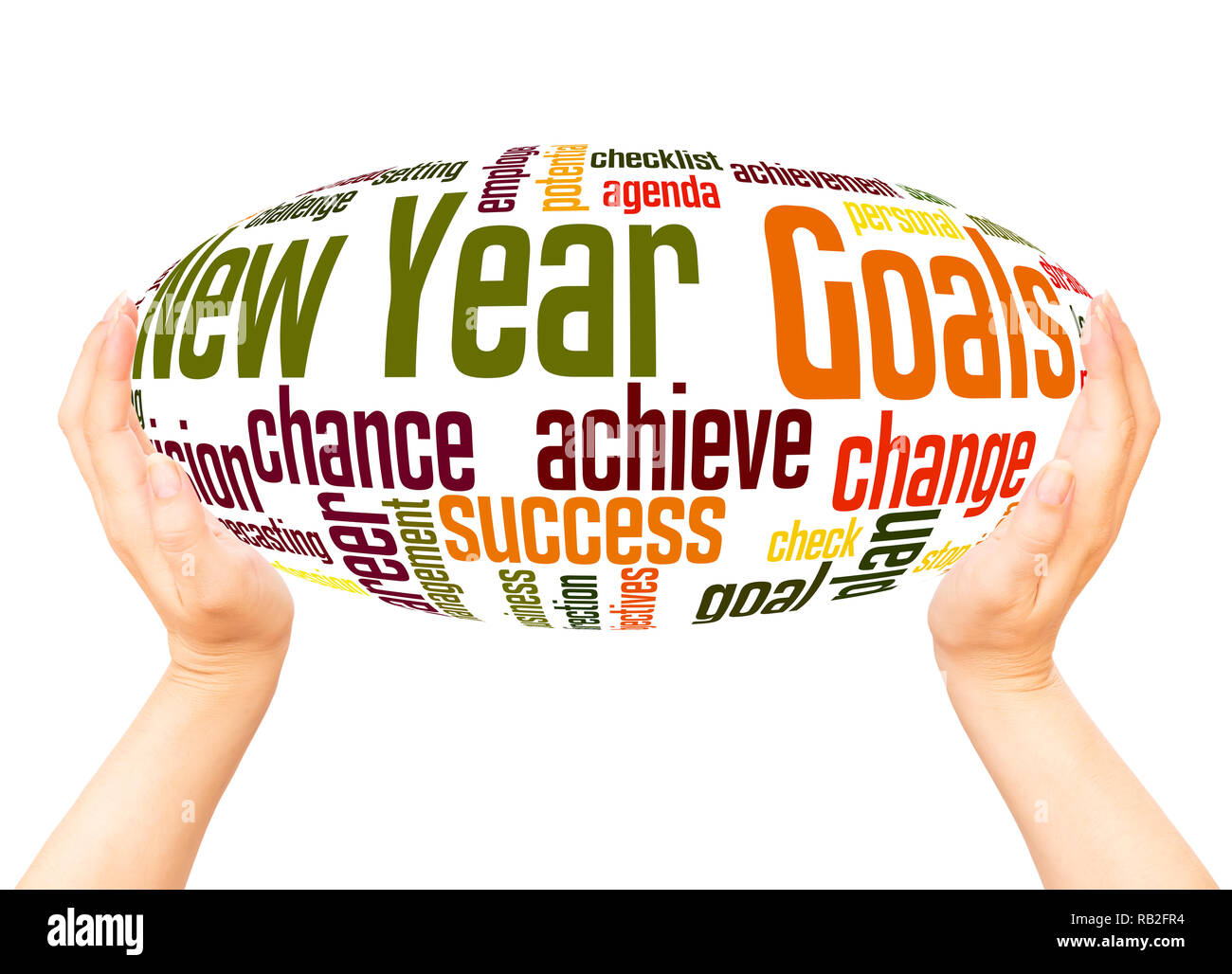 New Year Goals word cloud concept on white background Stock Photo - Alamy