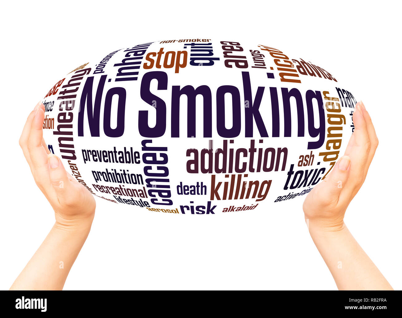 No Smoking word cloud hand sphere concept on white background Stock ...