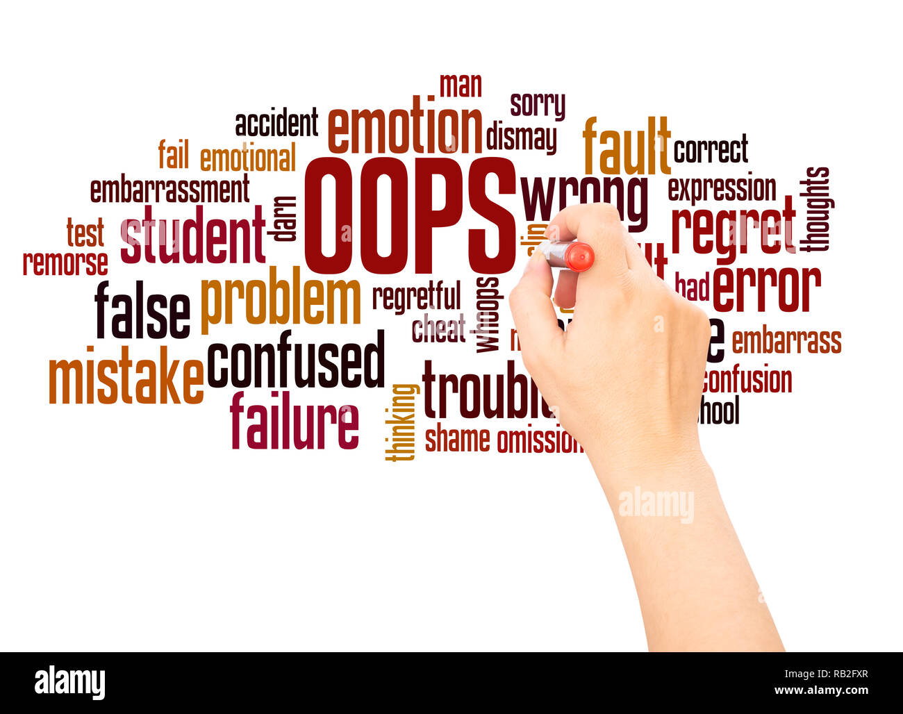 OOPS word cloud hand writing concept on white background Stock Photo ...