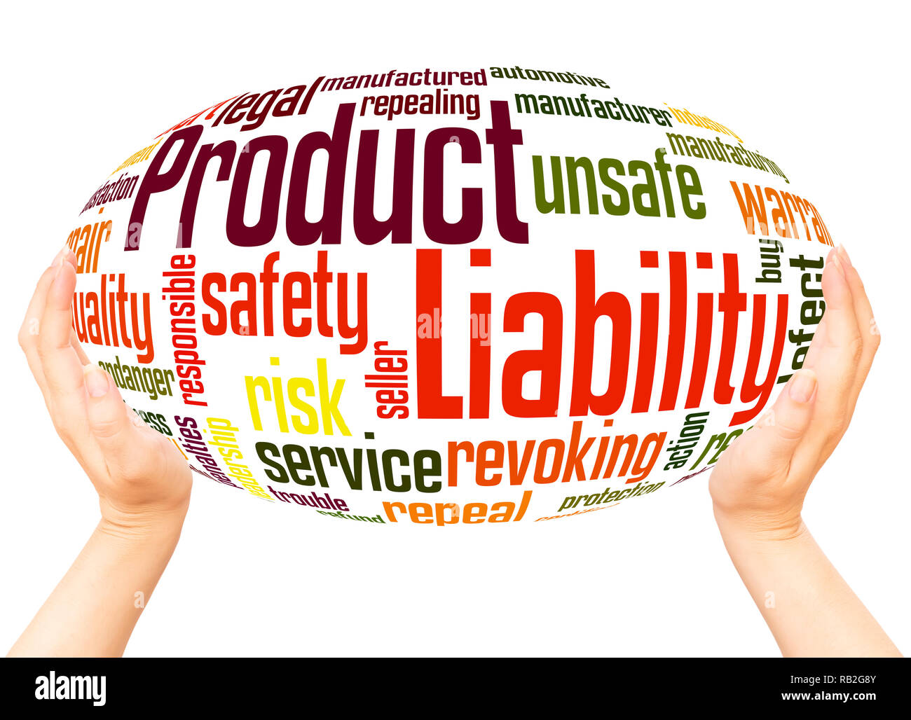 Product Liability word cloud hand sphere concept on white background ...
