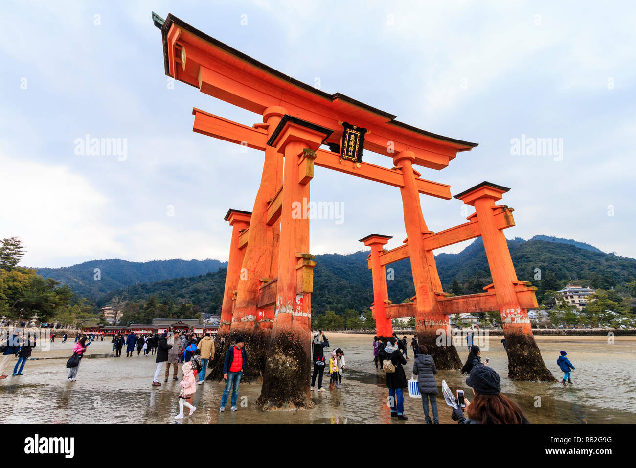 Japan. The Great Torii at the Itsukushima Shinto shrine on Miyajima ...