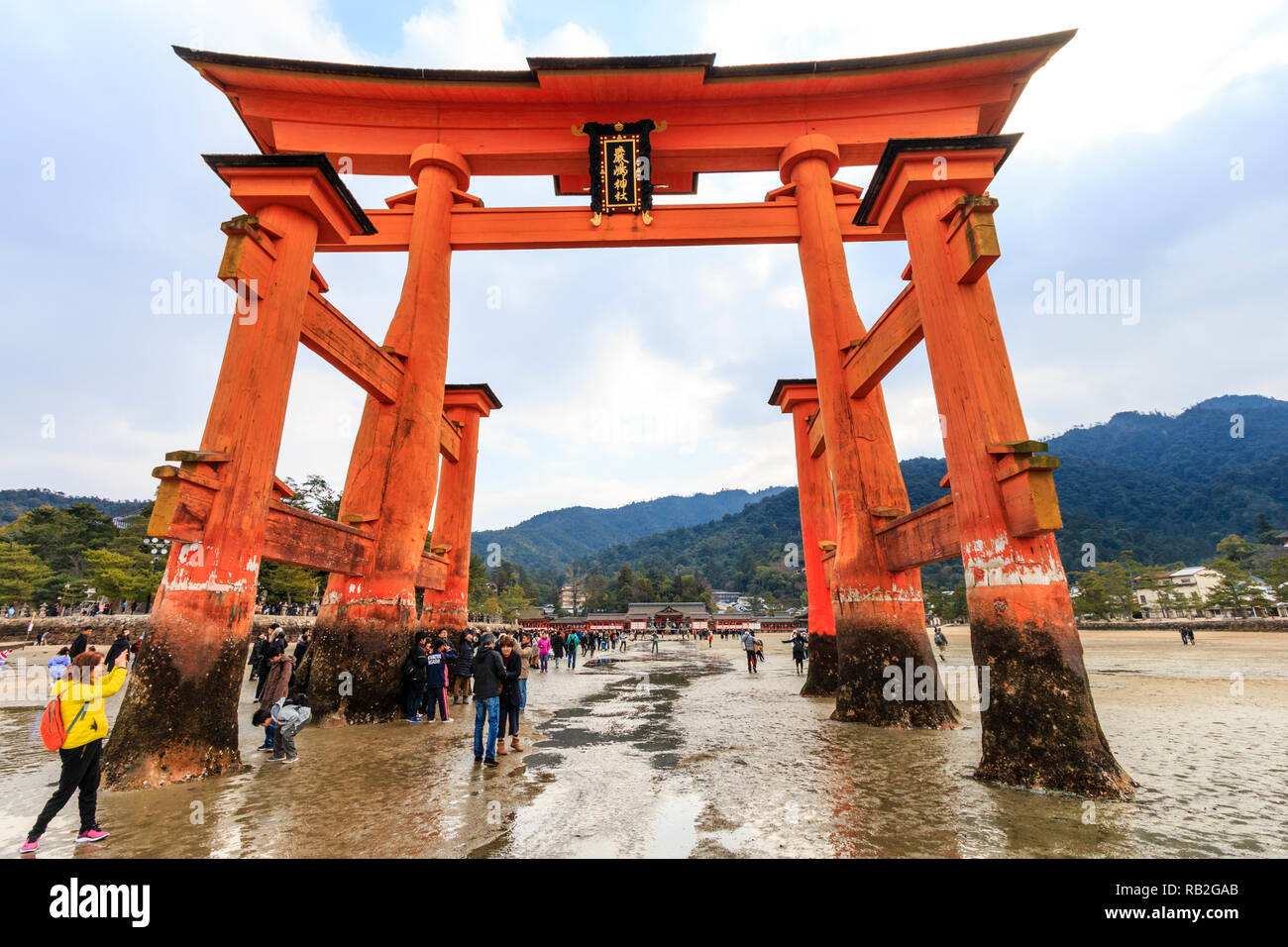 Japan. The Great Torii at the Itsukushima Shinto shrine on Miyajima ...