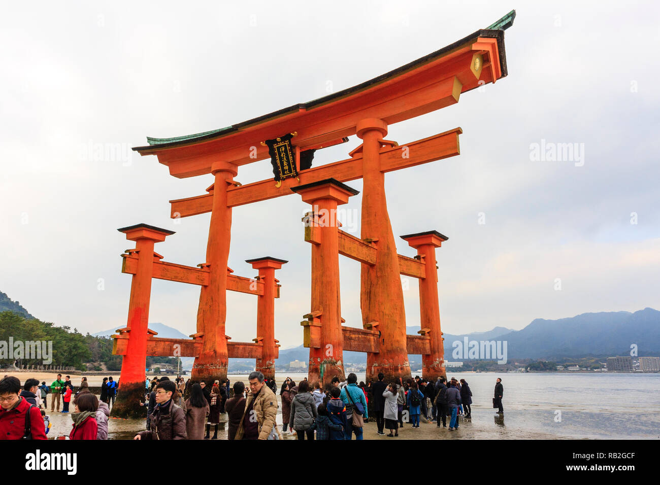 Japan. The Great Torii at the Itsukushima Shinto shrine on Miyajima ...