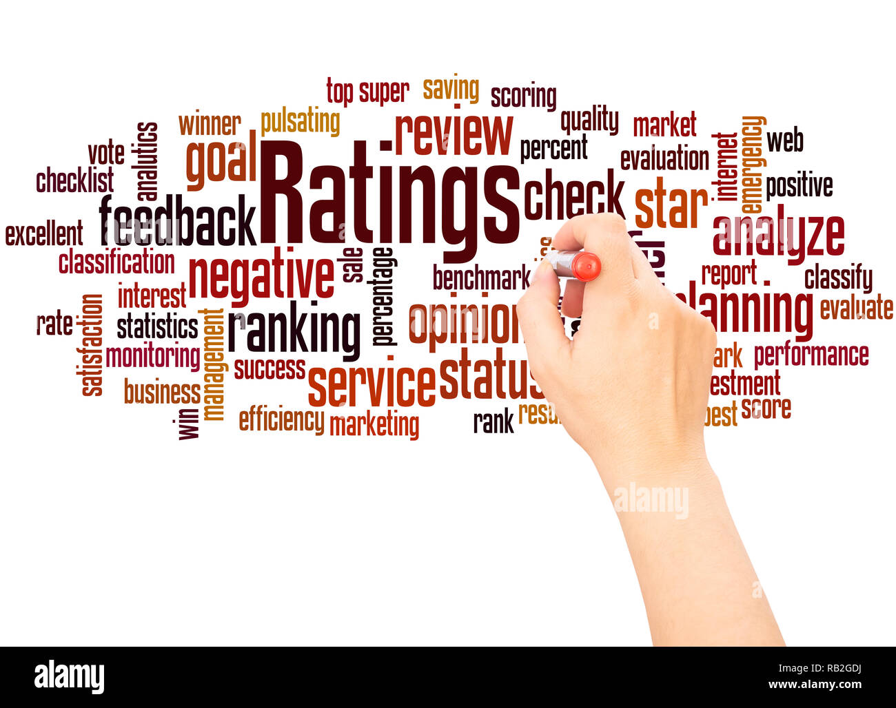 Ratings word cloud hand writing concept on white background Stock Photo ...