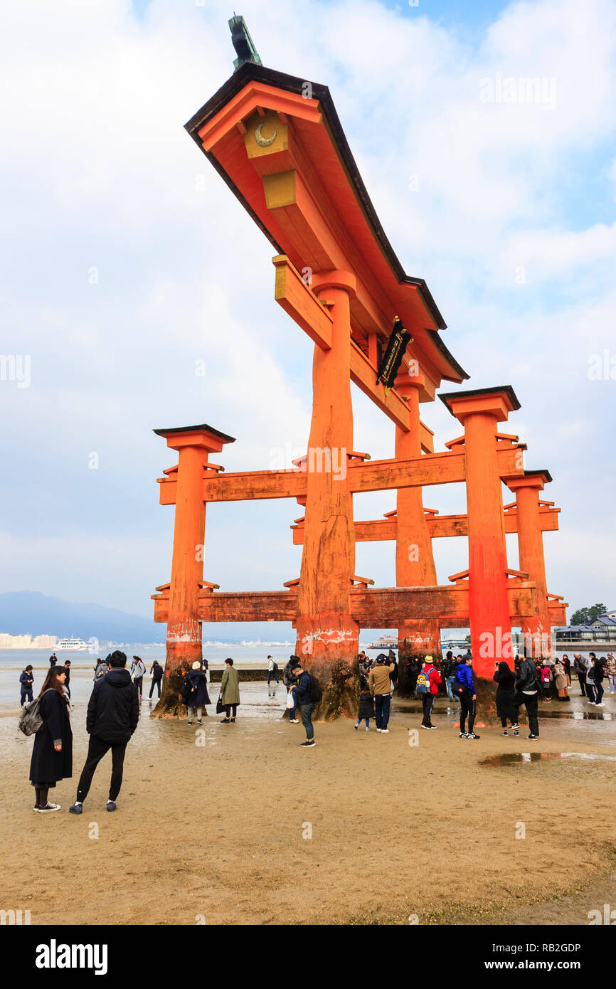 Japan. The Great Torii at the Itsukushima Shinto shrine on Miyajima ...