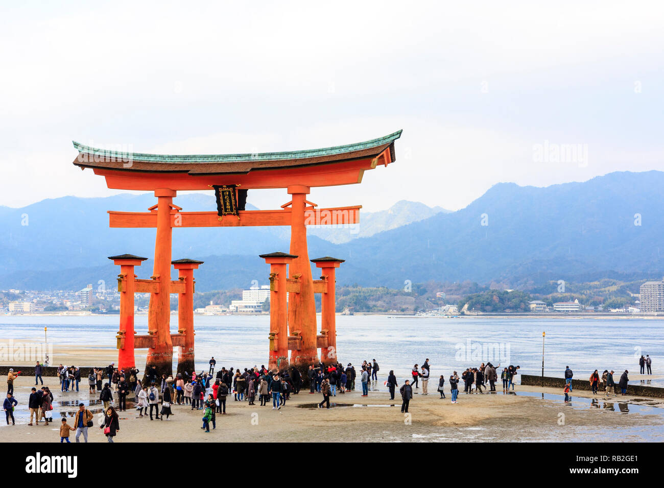 Japan. The Great Torii at the Itsukushima Shinto shrine on Miyajima ...