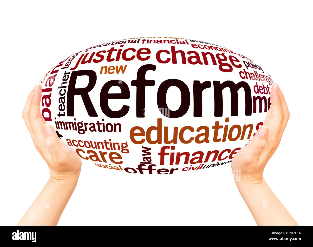 Reform word cloud hand sphere concept on white background Stock Photo ...