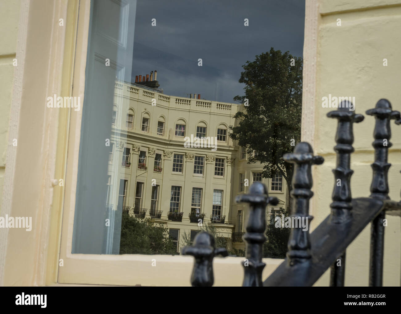 Tree and railings reflections hi-res stock photography and images - Alamy