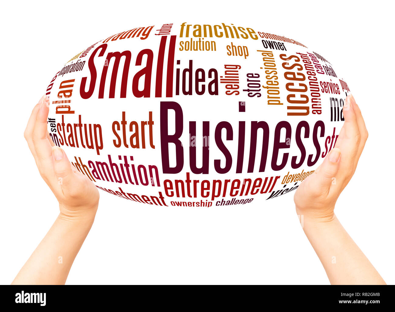 Small Business word cloud hand sphere concept on white background Stock ...