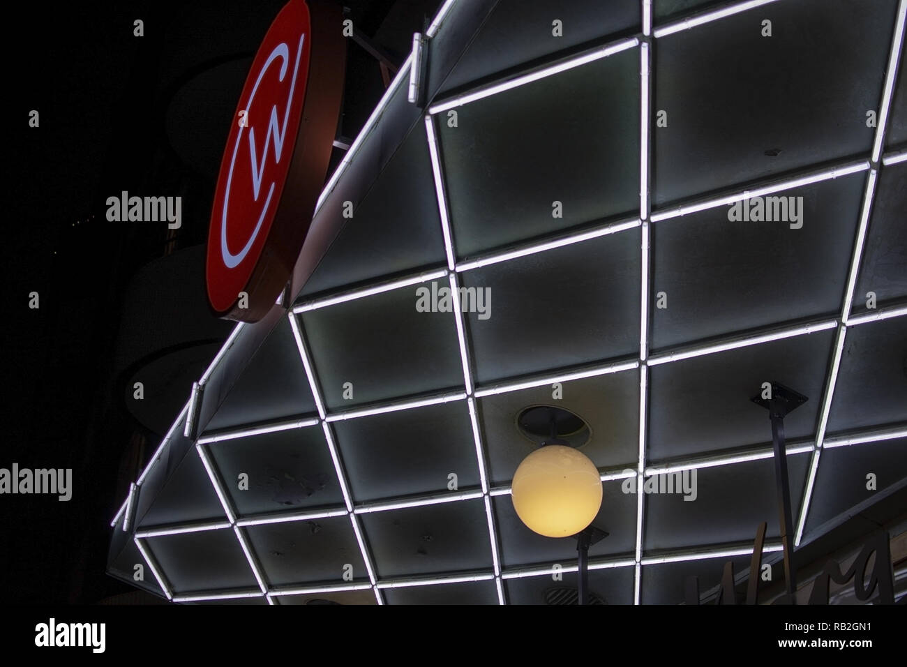 Neon illuminated advertising hi-res stock photography and images - Alamy
