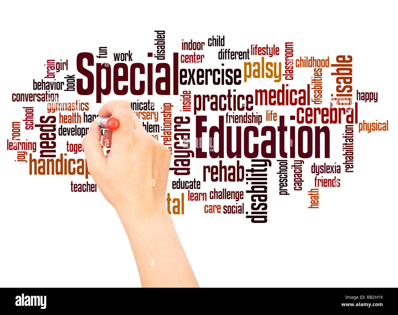 Special Education word cloud hand writing concept on white background ...