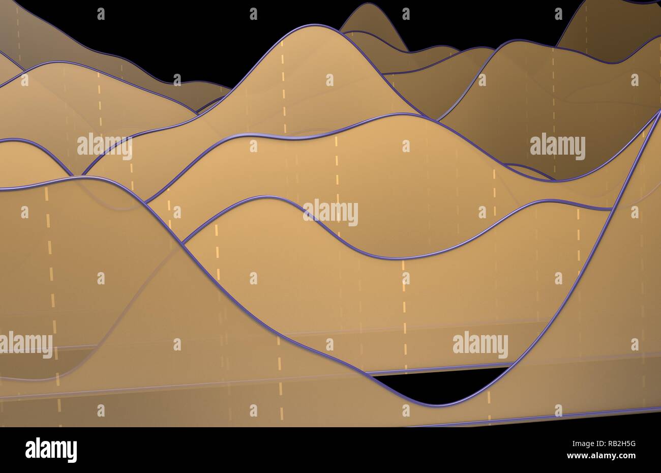 linear curved yellow graph set 3d illustration Stock Photo - Alamy