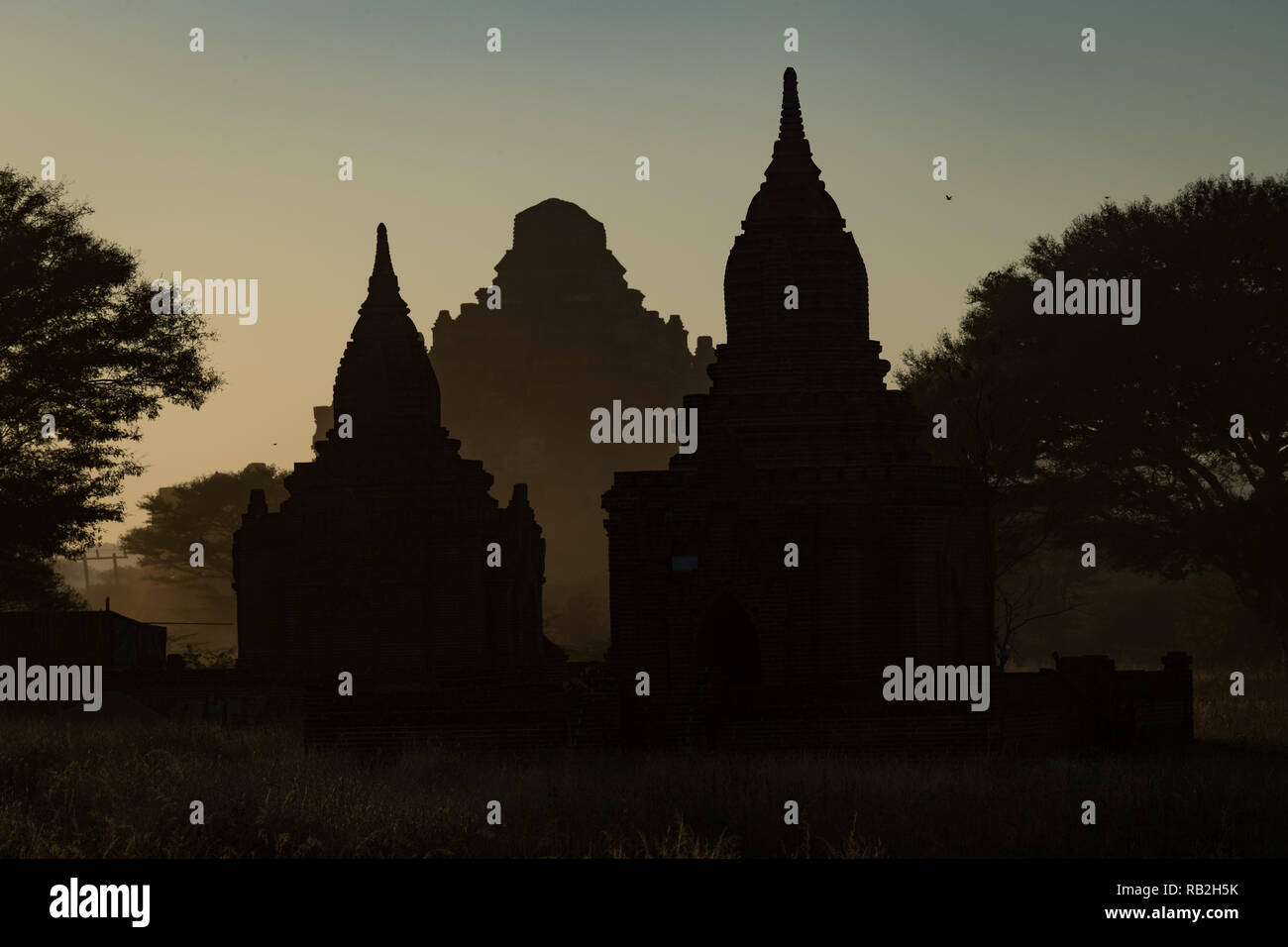 Sunset over the temples of Bagan, Myanmar Stock Photo - Alamy