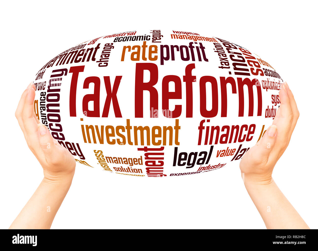 Tax Reform word cloud hand sphere concept on white background Stock ...