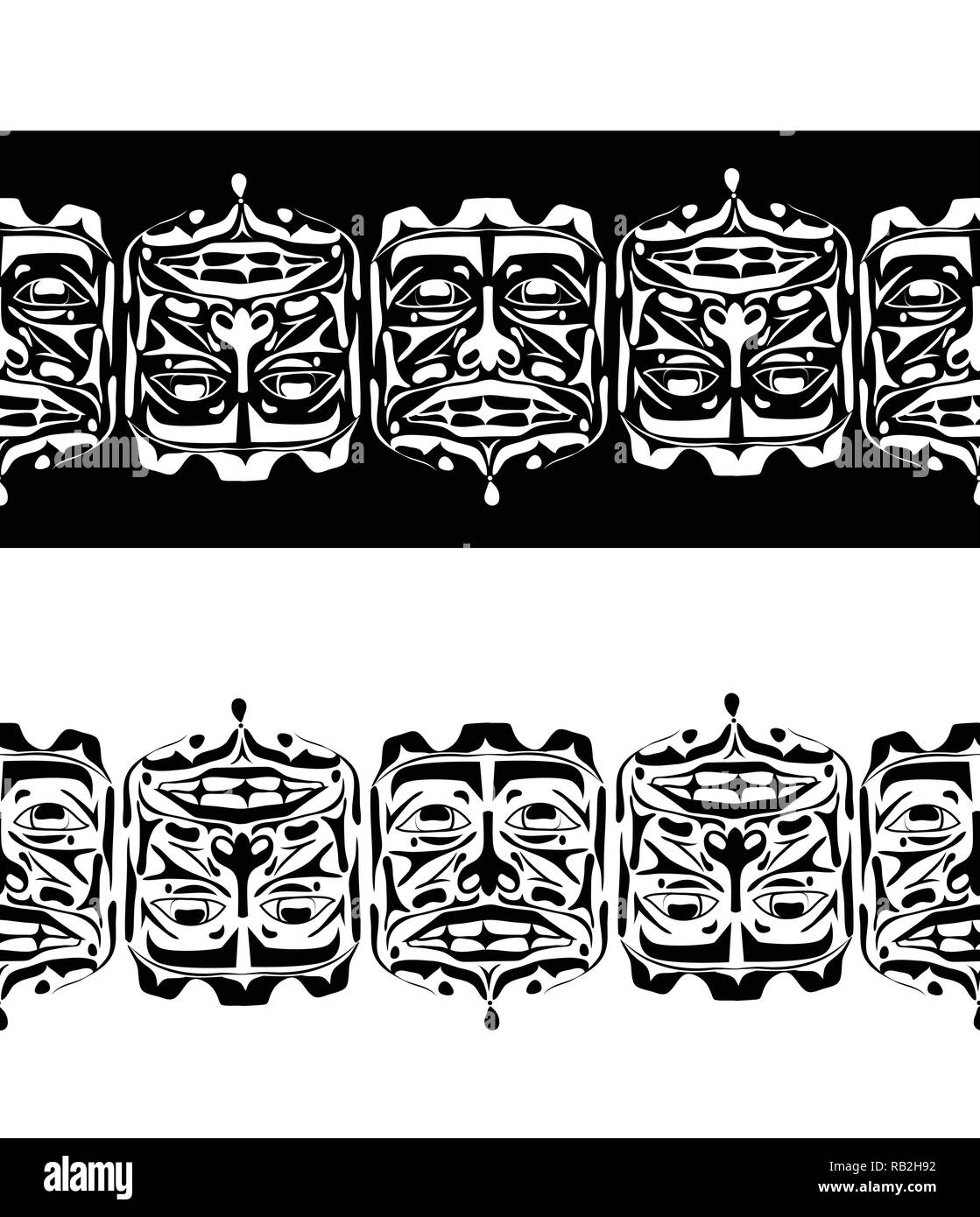 Vector illustration abstract native north american seamless pattern border Stock Vector Image ...