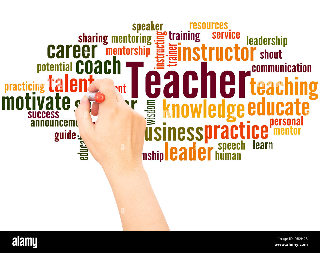Teacher word cloud hand writing concept on white background Stock Photo ...