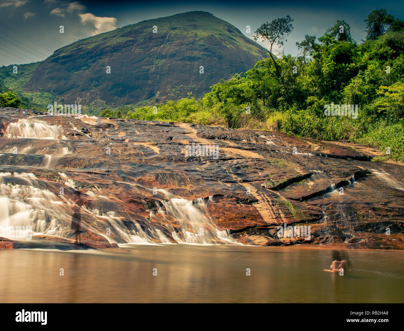 Clos-up Cachoeira De Secretário - Rocinha, Rio de Janeiro, Brazil, on a ...