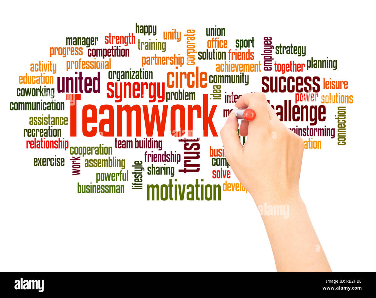 Teamwork word cloud hand writing concept on white background Stock ...