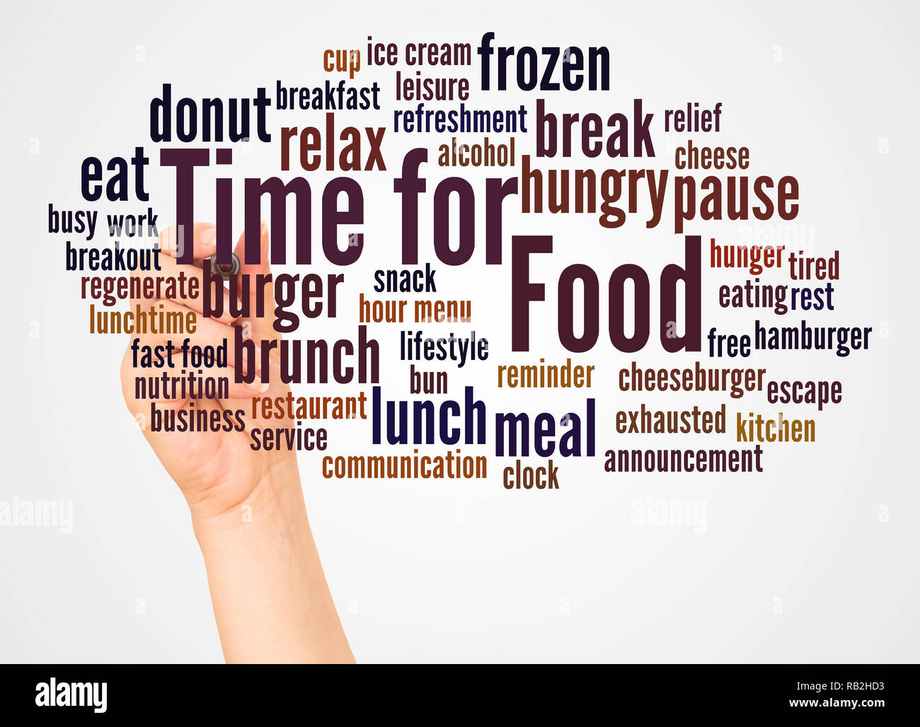 Time for Food word cloud and hand with marker concept on white ...