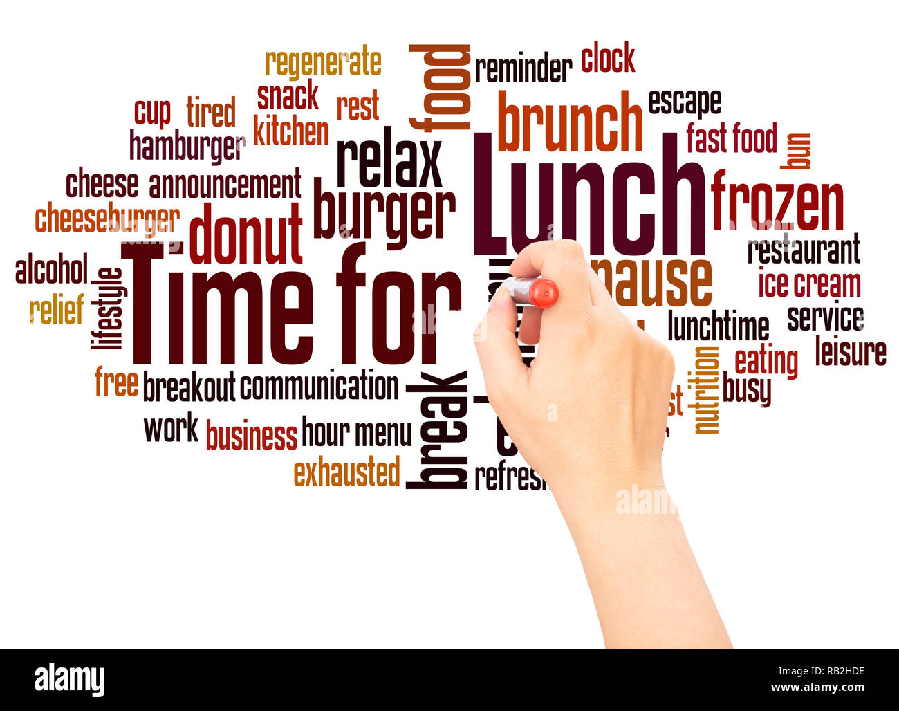 Time for Lunch word cloud hand writing concept on white background ...