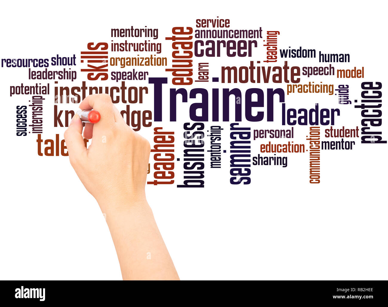 Trainer word cloud hand writing concept on white background Stock Photo ...