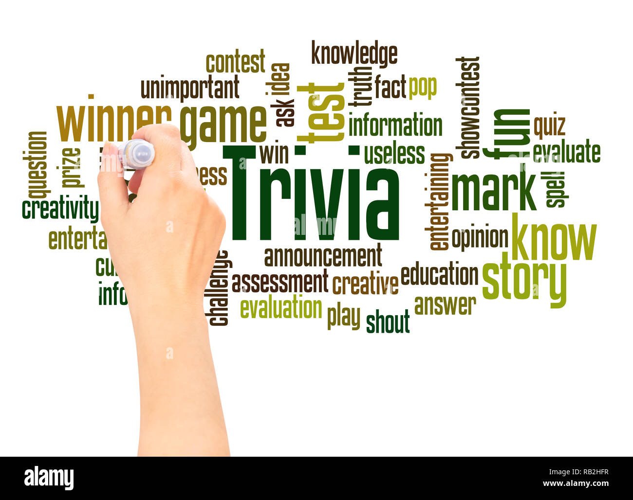 Trivia word cloud hand writing concept on white background Stock Photo ...