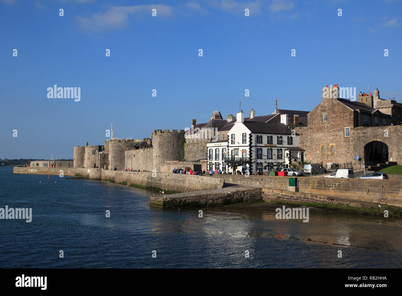 Caernarfon, Medieval Town Walls, Gwynedd, North Wales, Wales, United ...