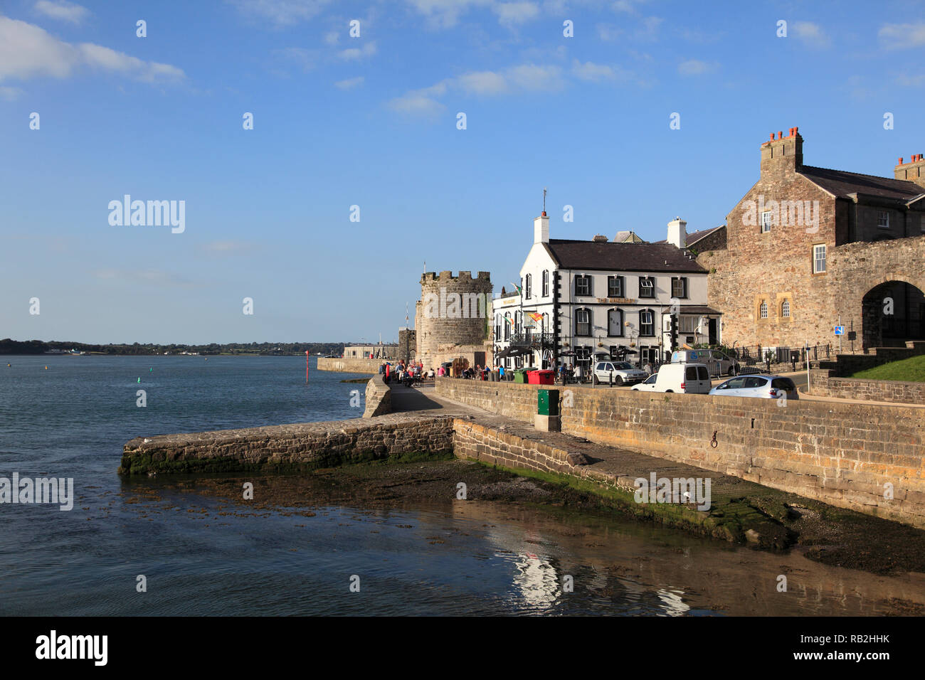 Caernarfon, Medieval Town Walls, Gwynedd, North Wales, Wales, United ...