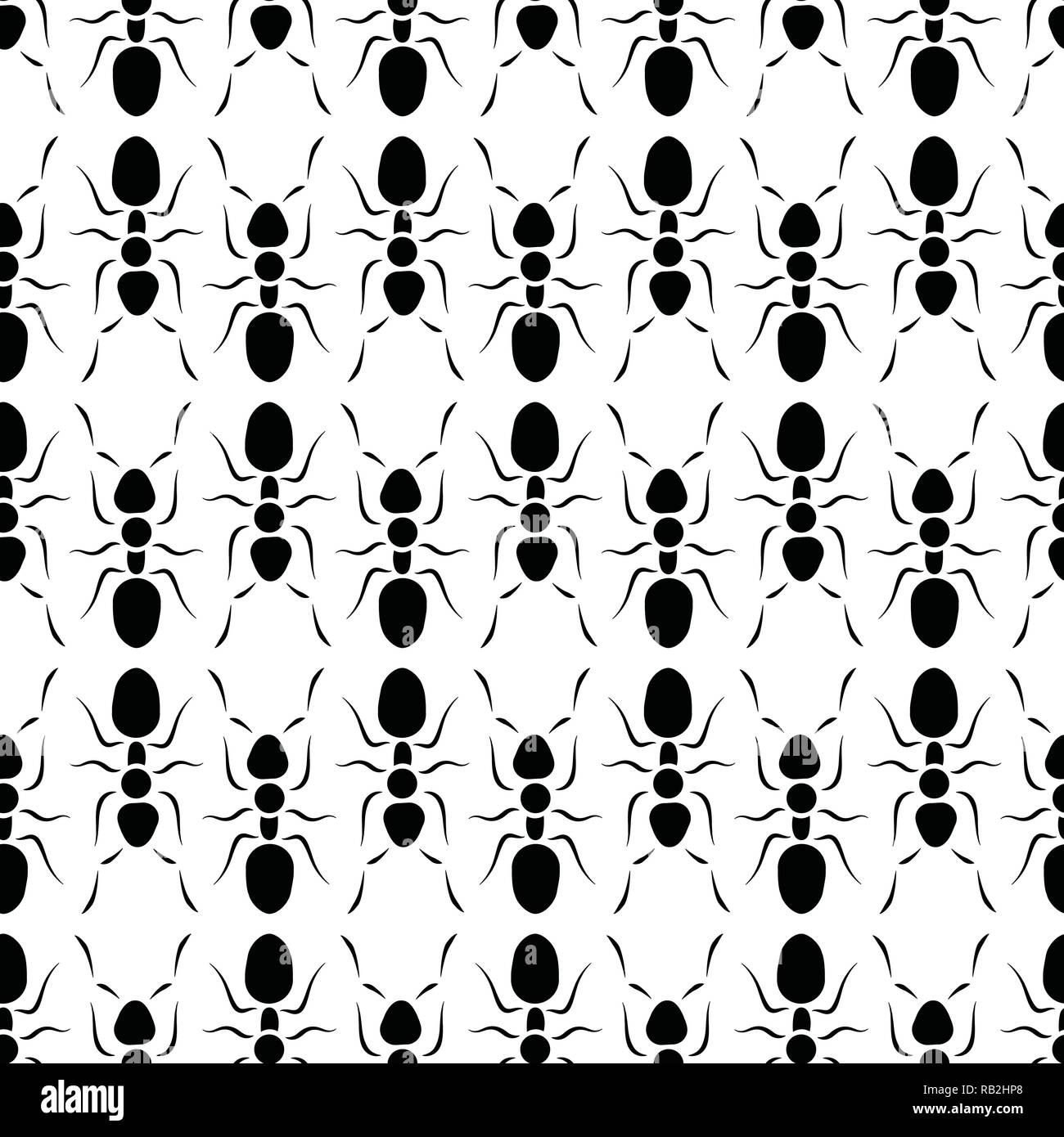 Ant Black and White Seamless Geometrical Pattern Representing Teamwork ...
