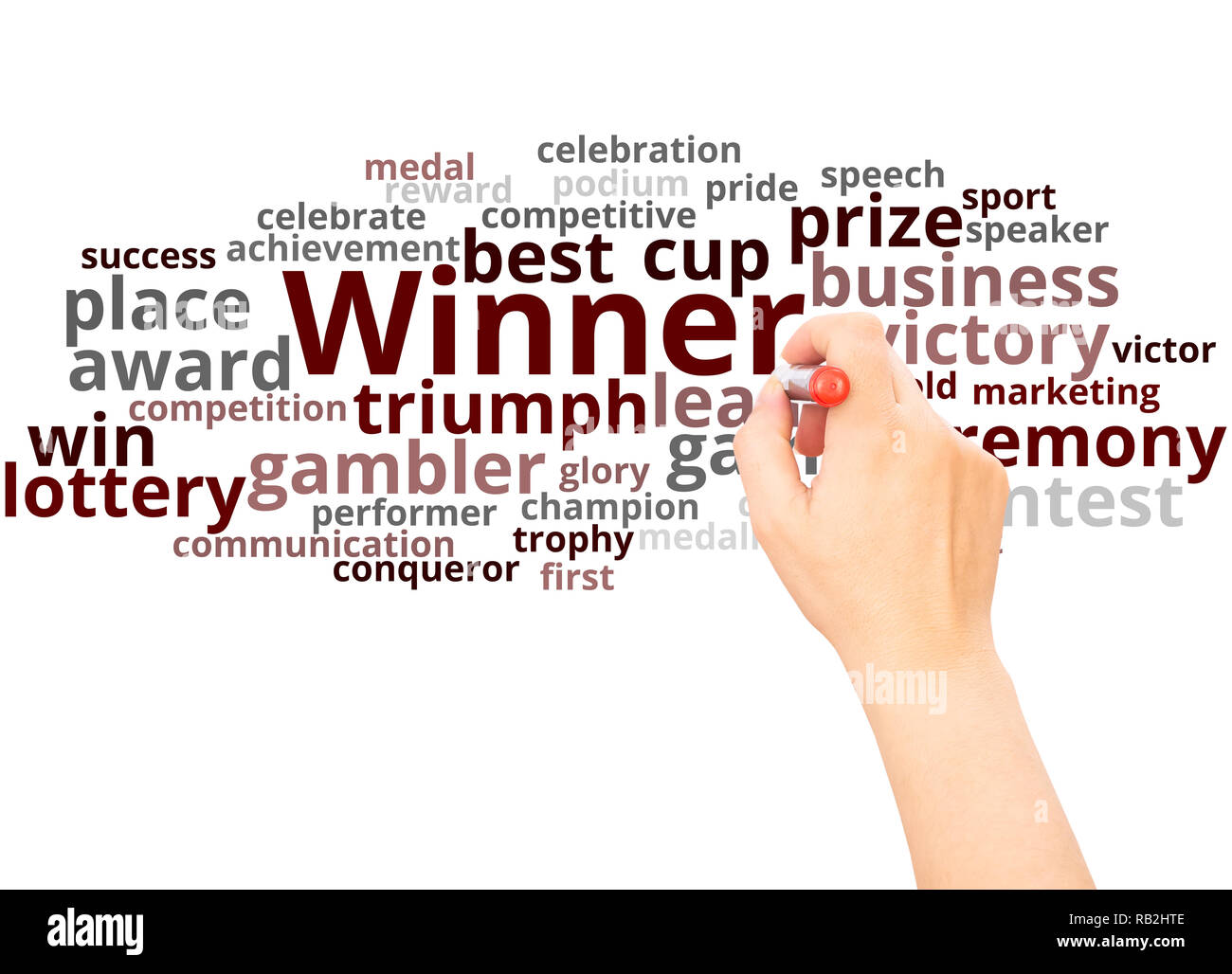 Winner word cloud hand writing concept on white background Stock Photo ...