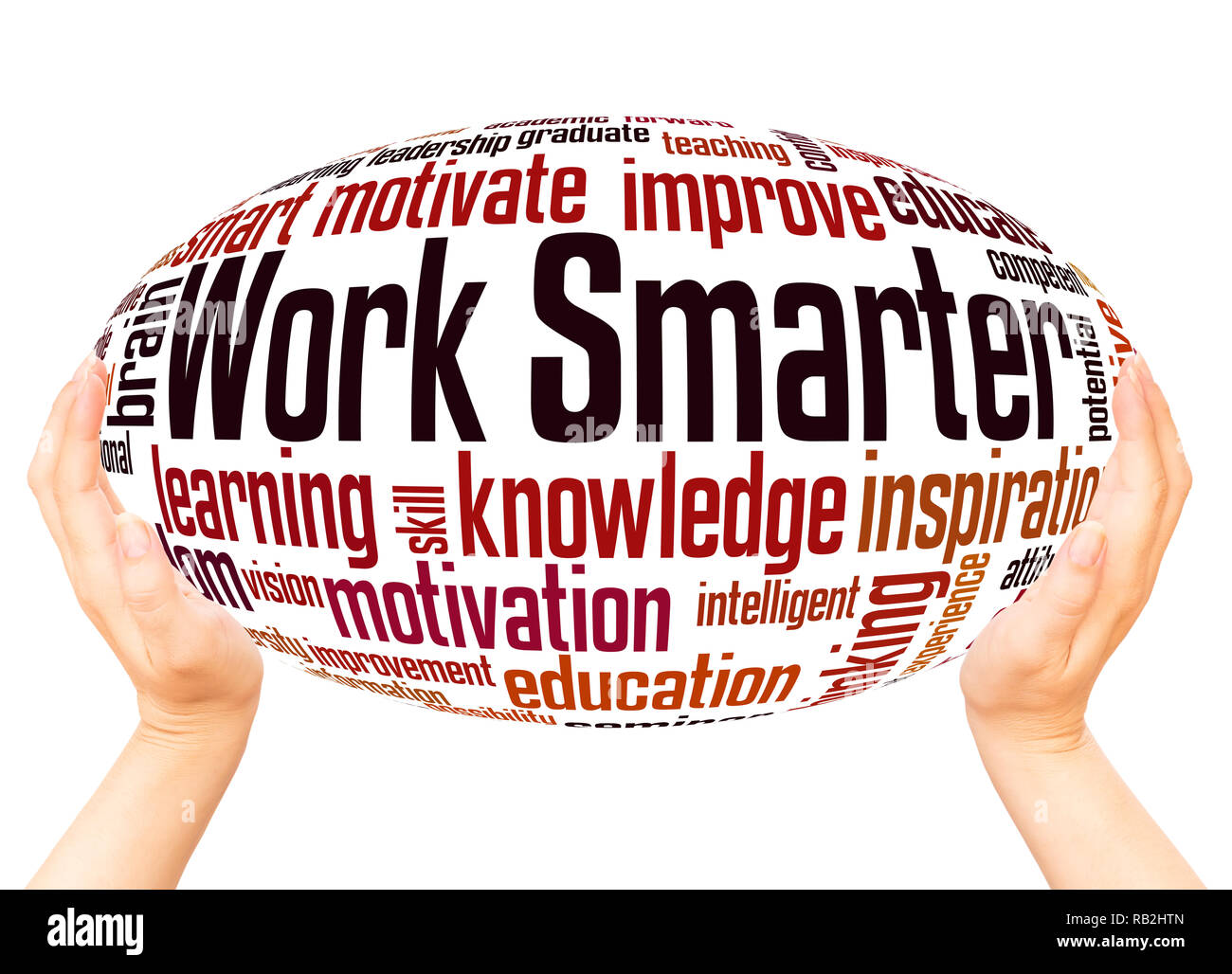 Work Smarter word cloud hand sphere concept on white background Stock ... Work Smarter word cloud hand sphere concept on white background Stock ...