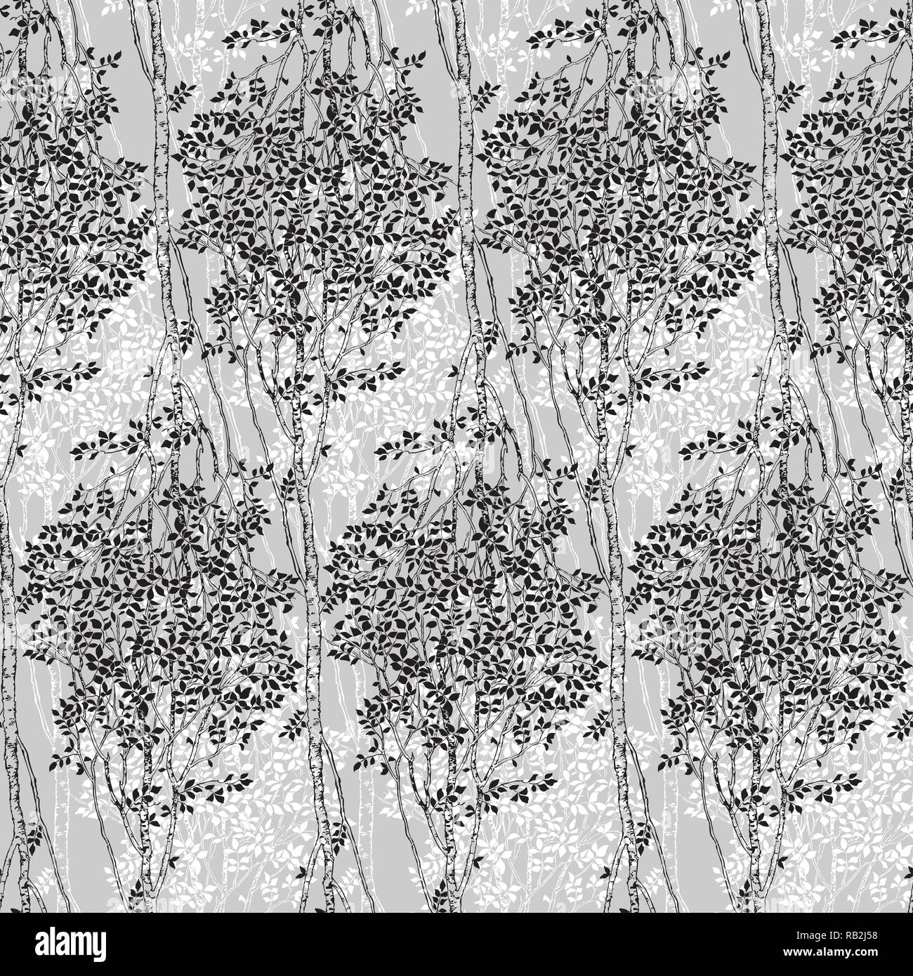 Grey birch trees Stock Vector Images - Alamy