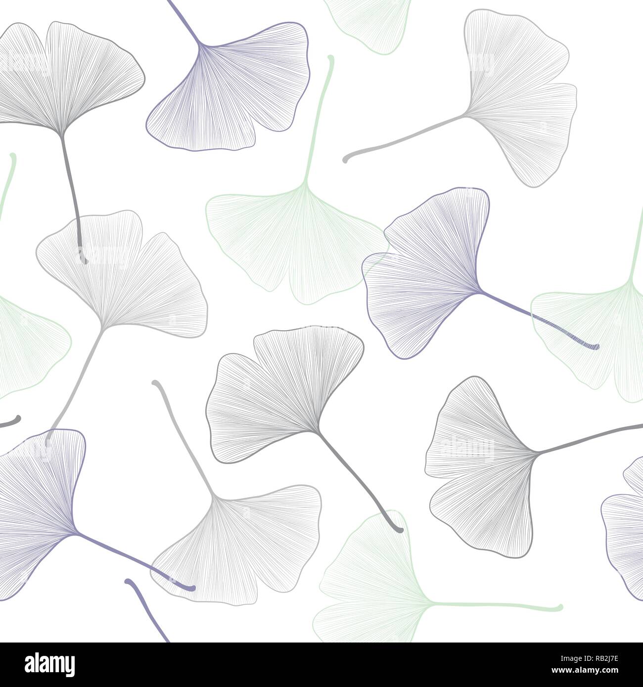Ginko Leaf seamless pattern on White Stock Vector Image & Art - Alamy