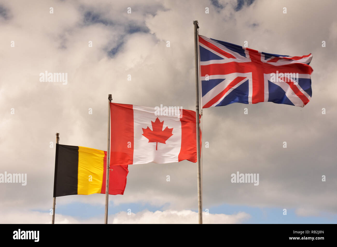 D Day Country Flags, British, Canadian and French, Normandy, France ...