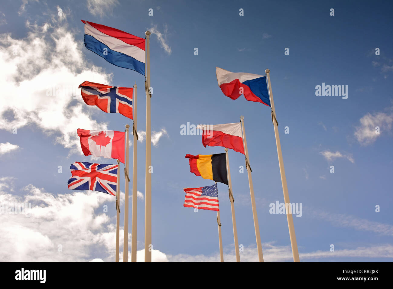 D Day Country Flags, Normandy, France Stock Photo - Alamy
