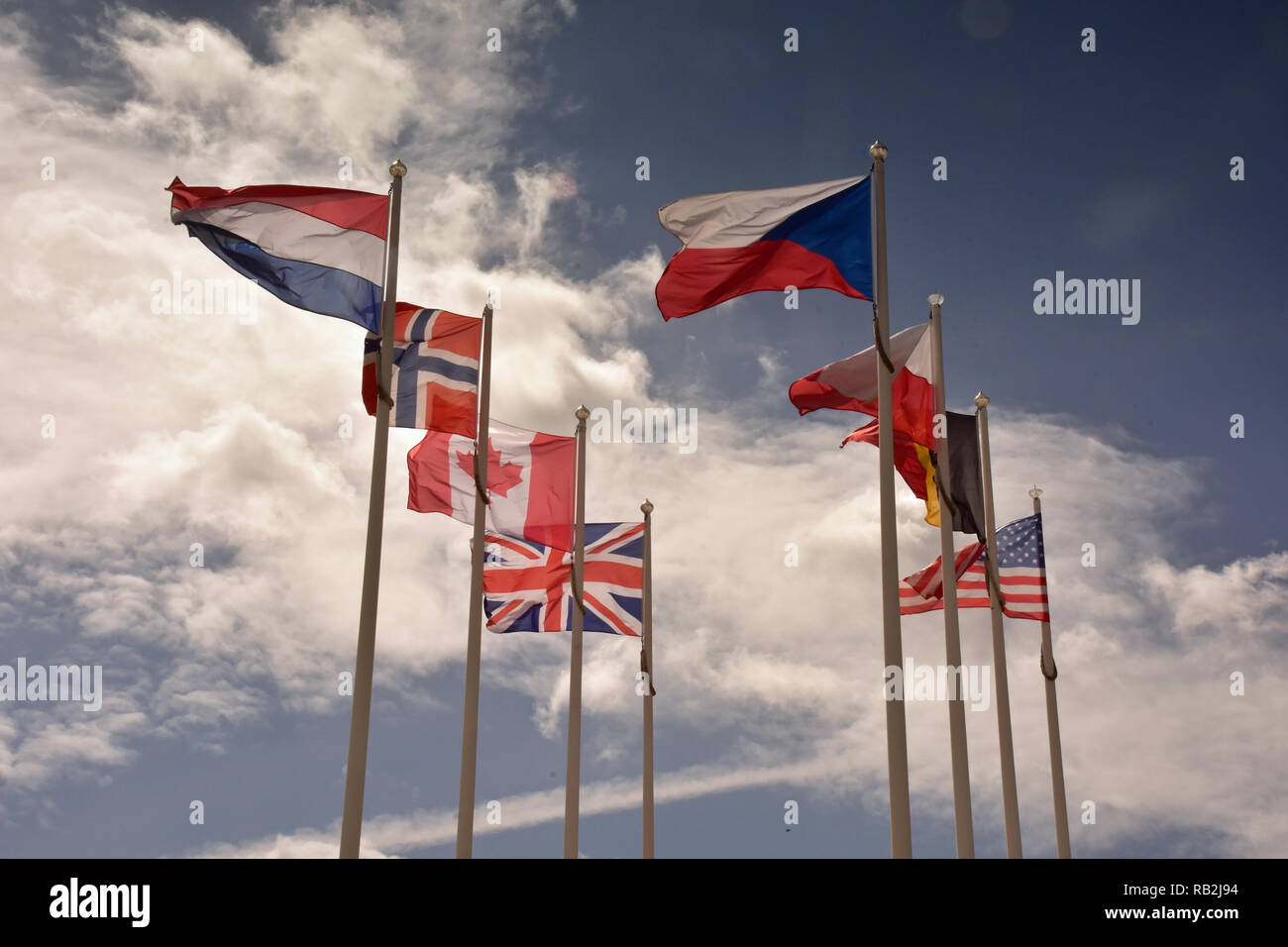 D Day Country Flags, Normandy, France Stock Photo - Alamy