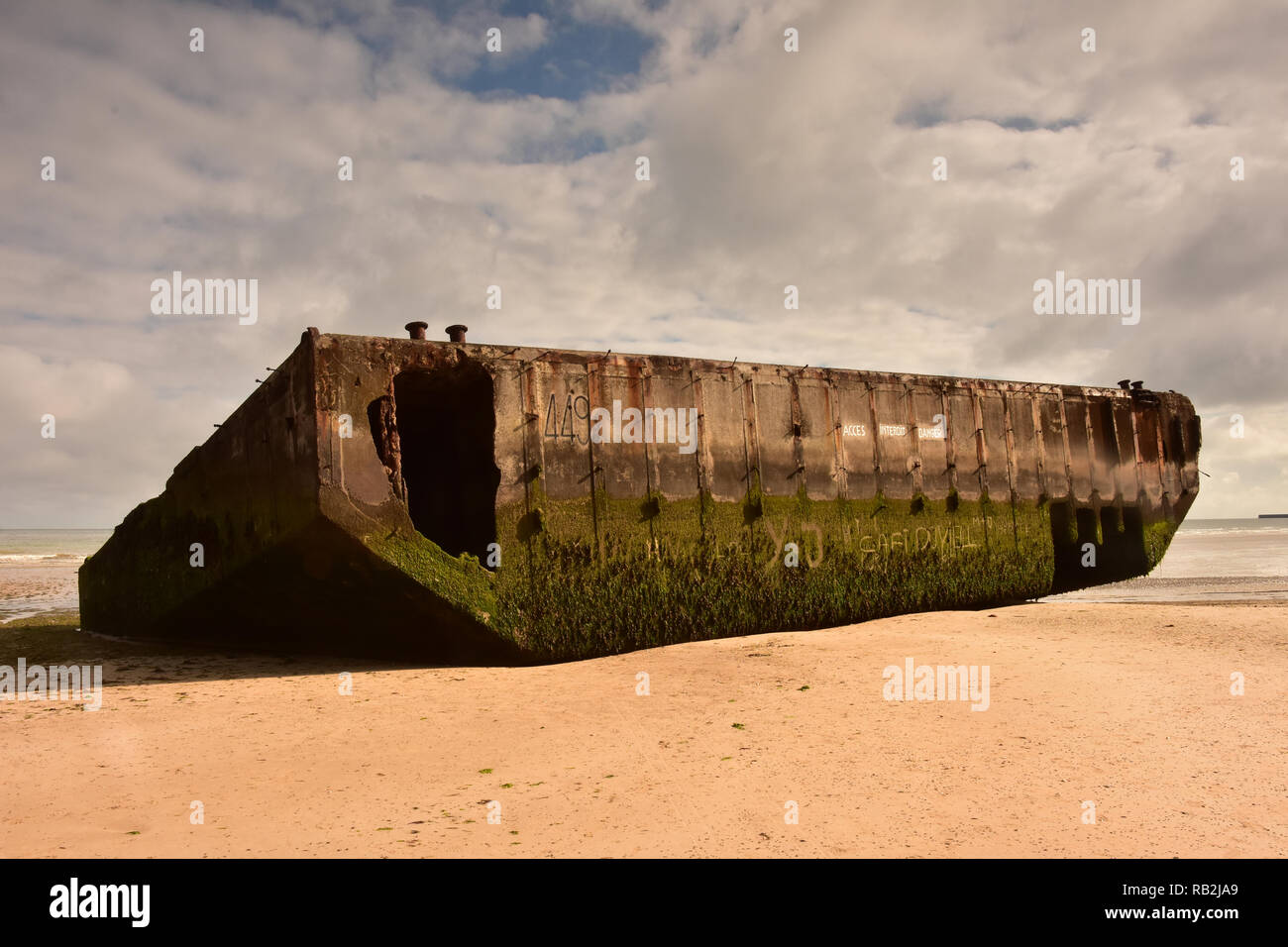D Day Remains and Beach, Arromanches les Bains, Normandy, France Stock ...