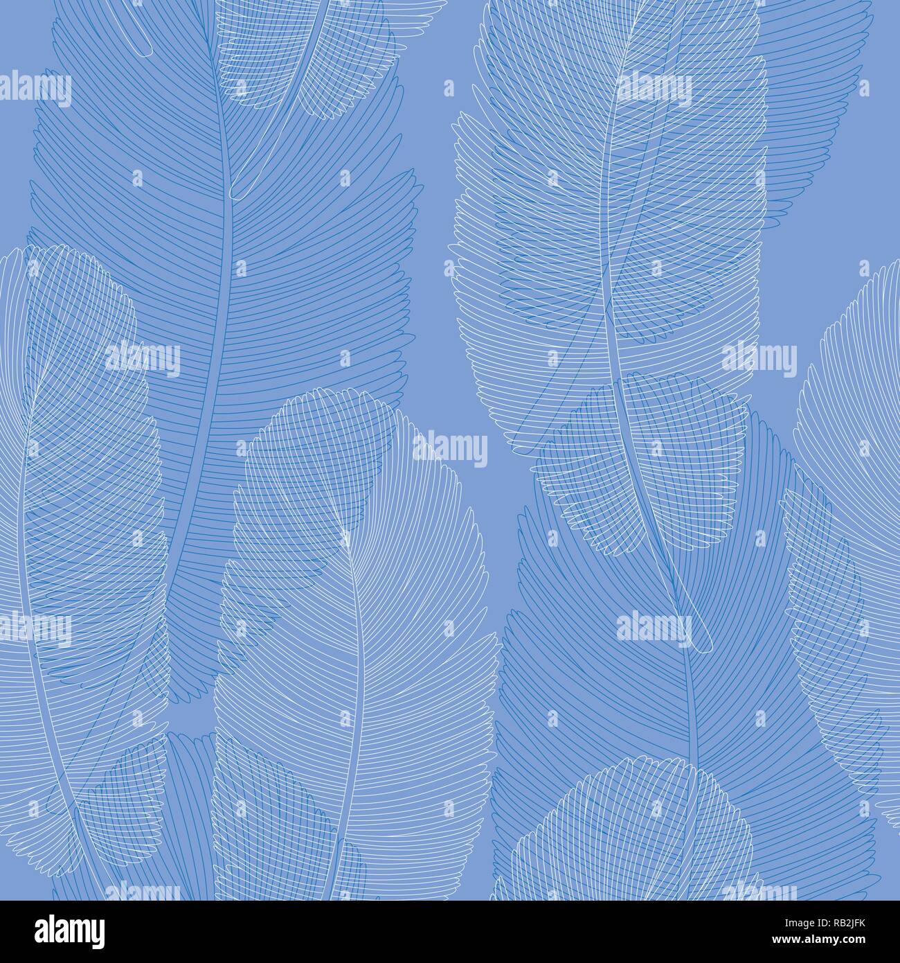 Abstract blue feathers Stock Vector Images - Alamy