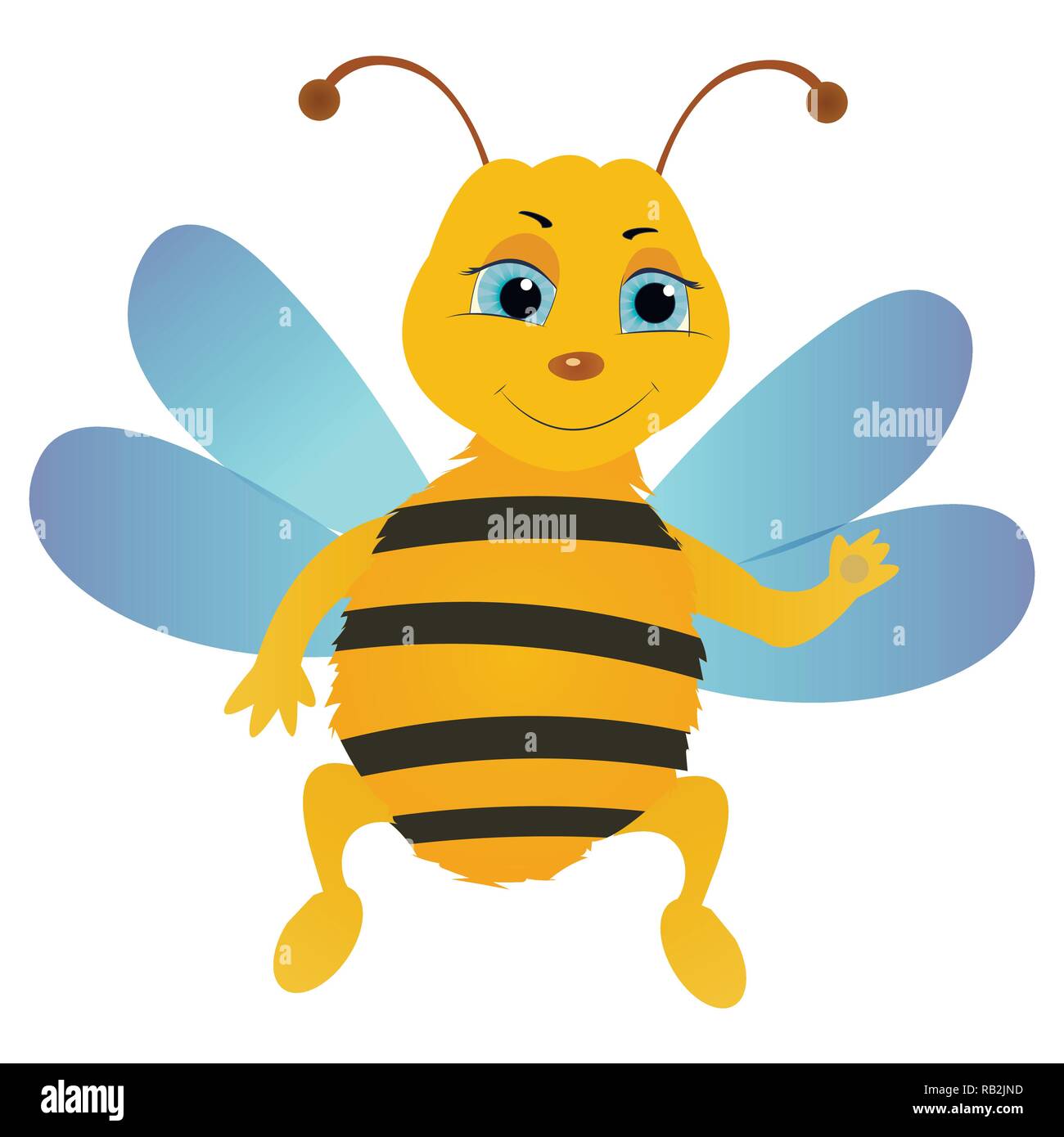 Cartoon bee character isolated on the white background. Vector ...