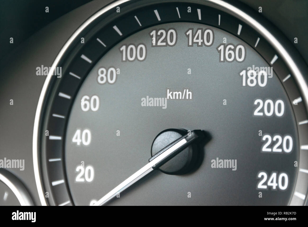 Car instrument panel, dashboard closeup with visible speedometer Stock ...