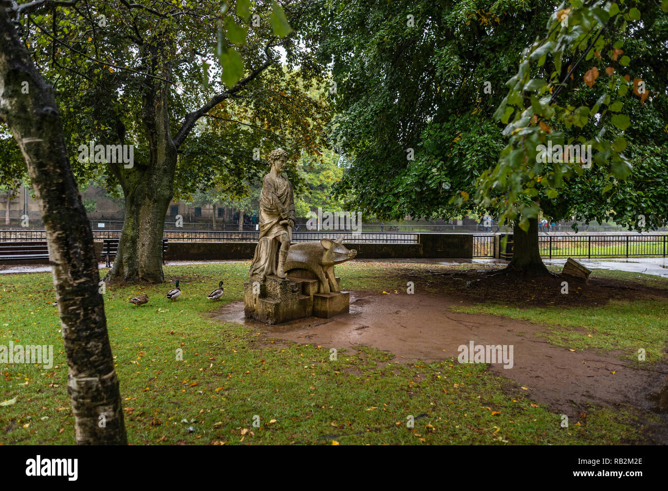 Bath, England - September 22, 2018: View of the Parade Gardens park in ...