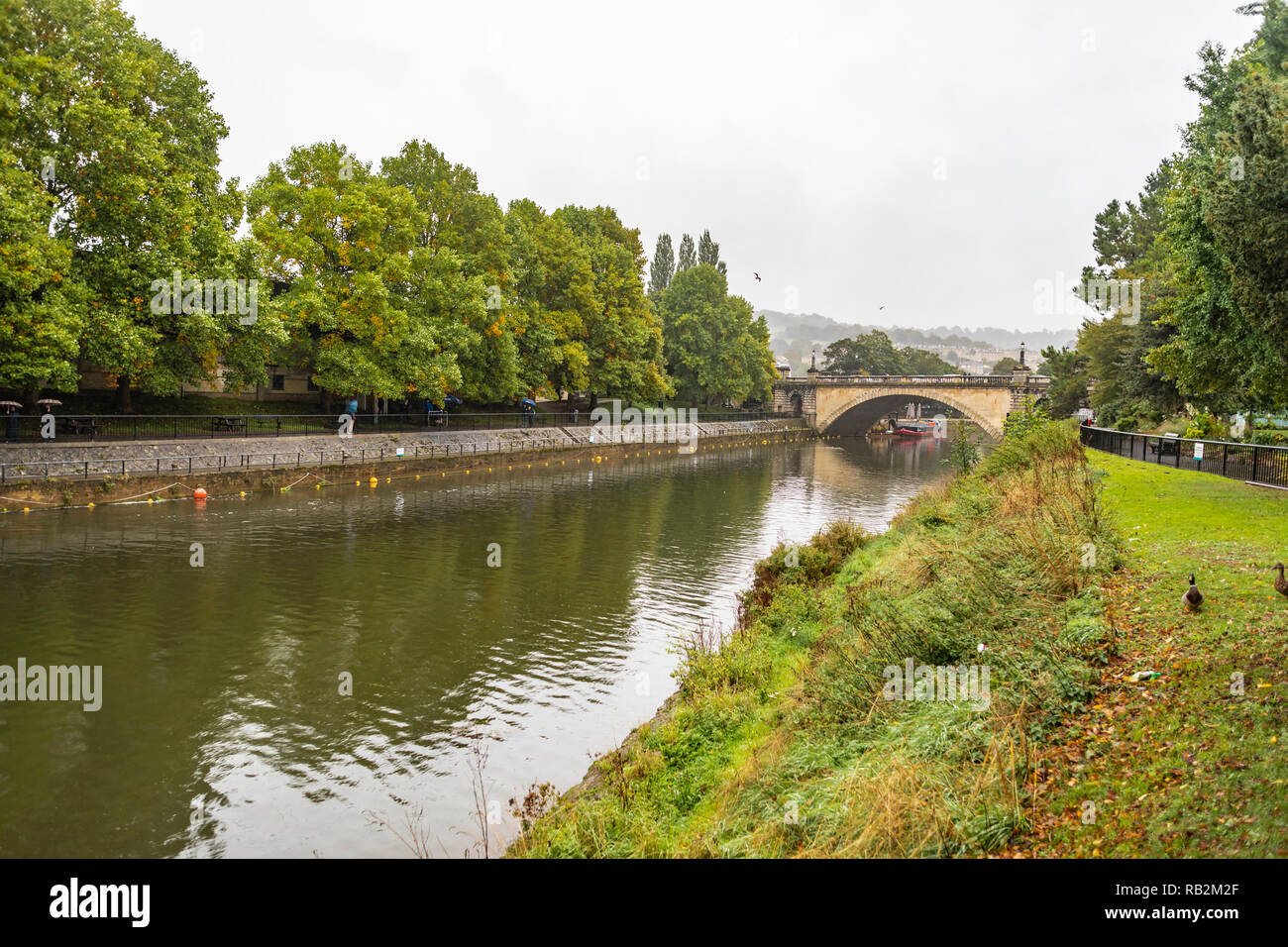 Bath, England - September 22, 2018: View of the Parade Gardens park in ...