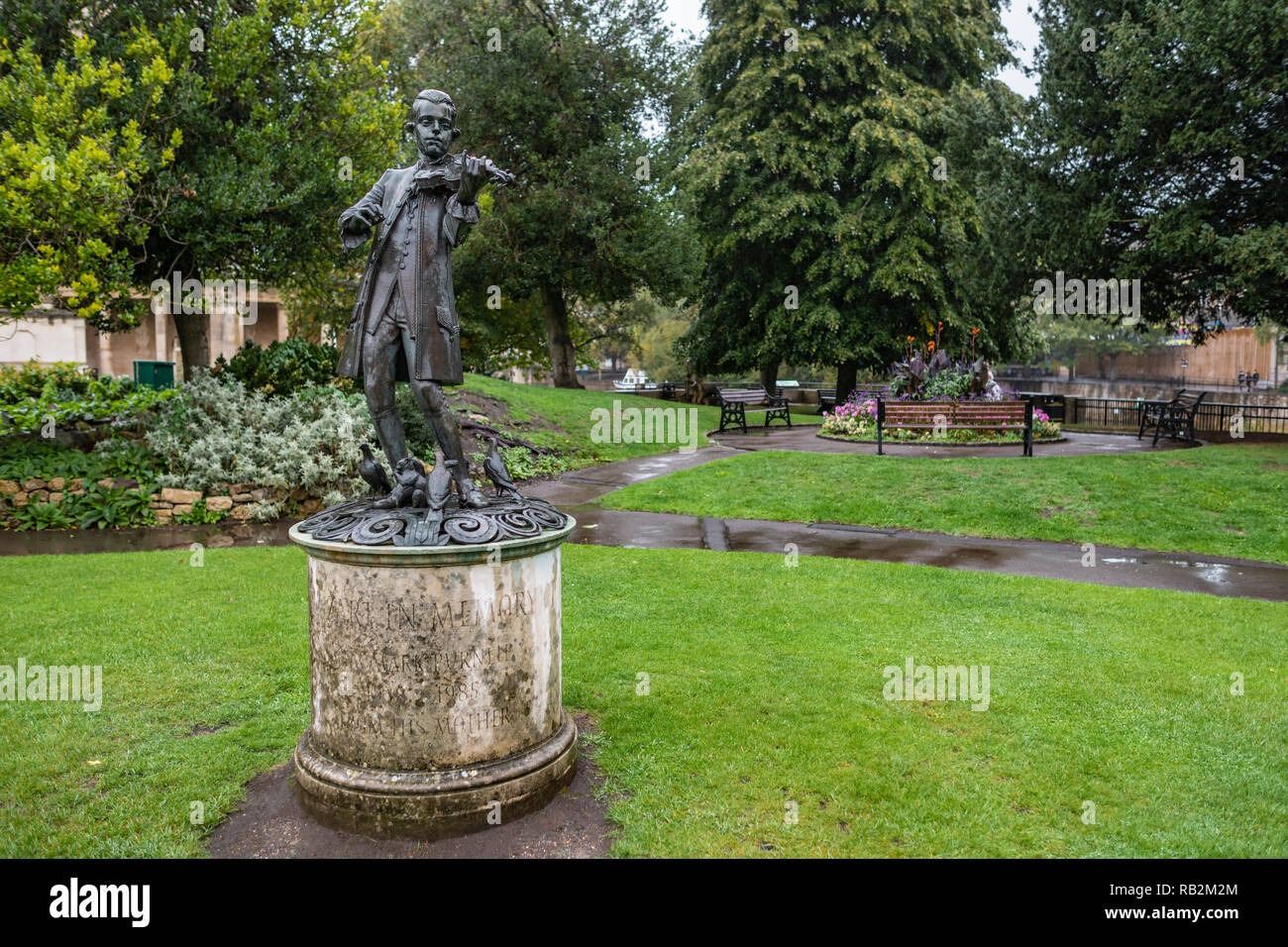 Bath, England - September 22, 2018: View of the Parade Gardens park in ...