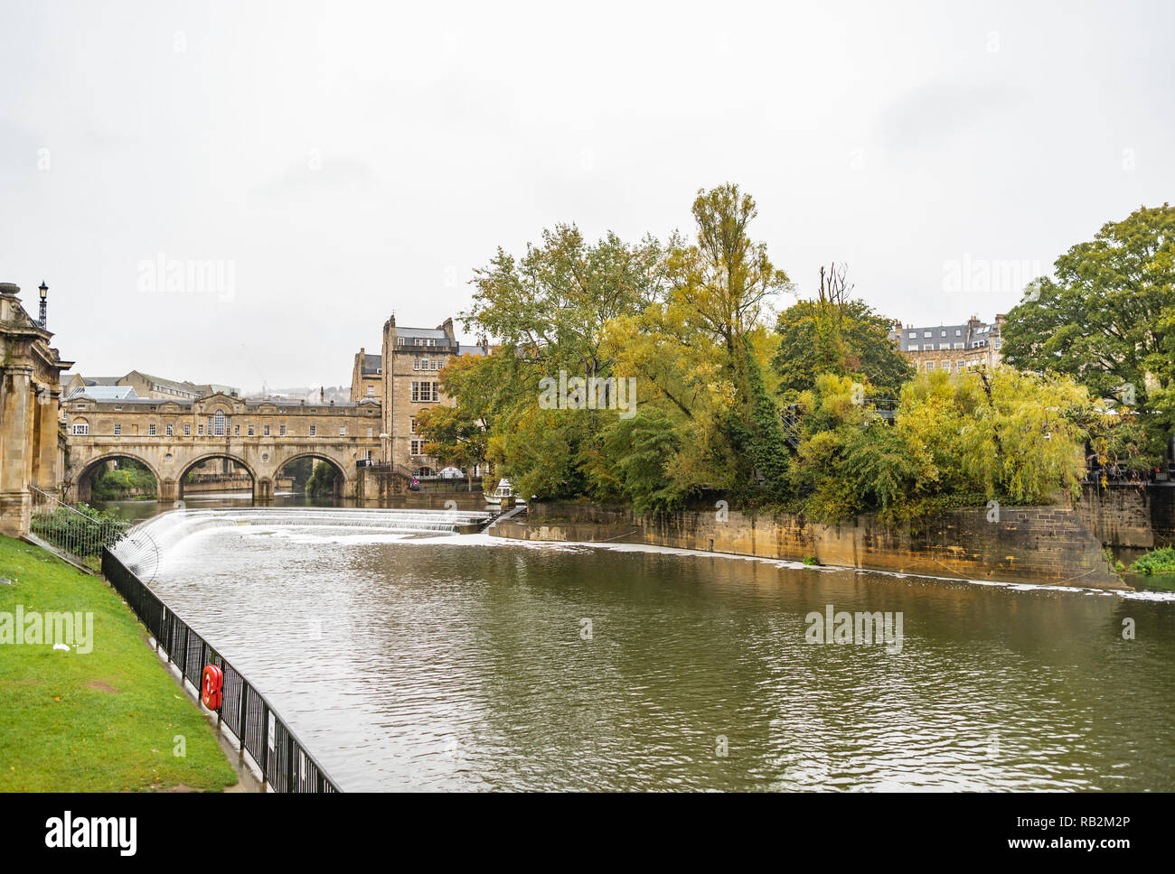 Bath, England - September 22, 2018: View of the Parade Gardens park in ...