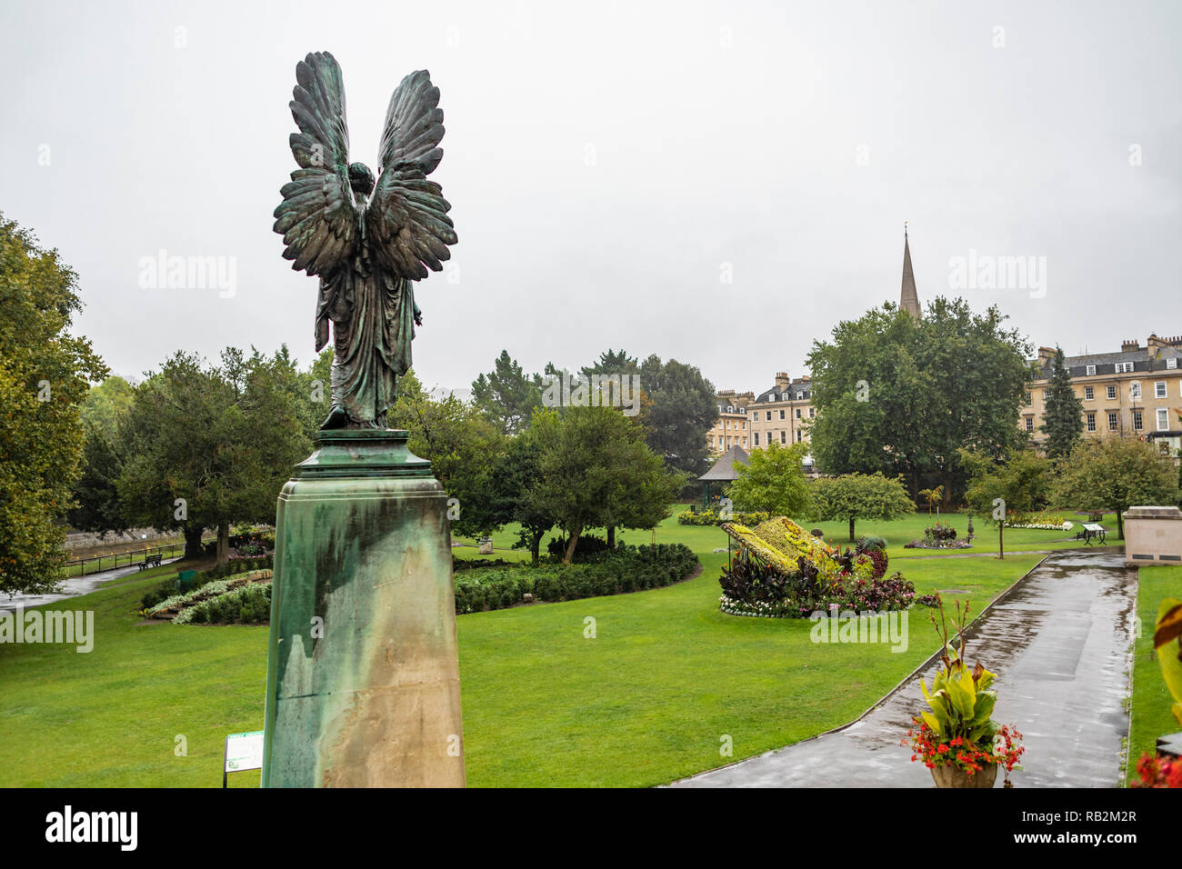 Bath, England - September 22, 2018: View of the Parade Gardens park in ...