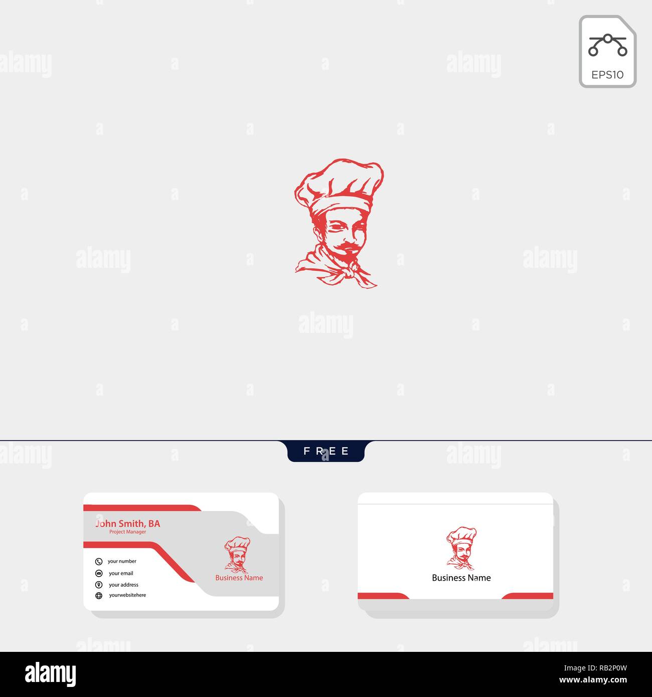 chef logo template for corporate vector illustration, free business ...